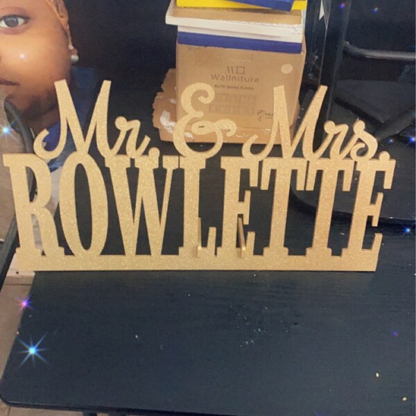 Custom Wedding Name Sign, Mr and Mrs Sign, Personalized Wedding Name ...