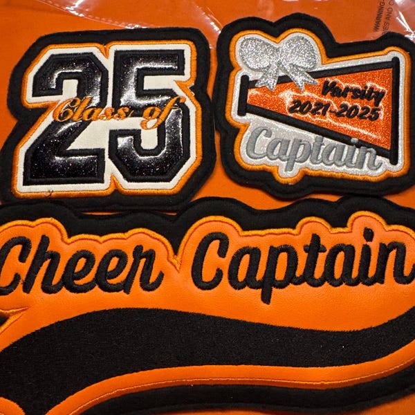 Cheerleading Letterman Jacket Patch | Megaphone Letterman Jacket Patch | Personalized ...