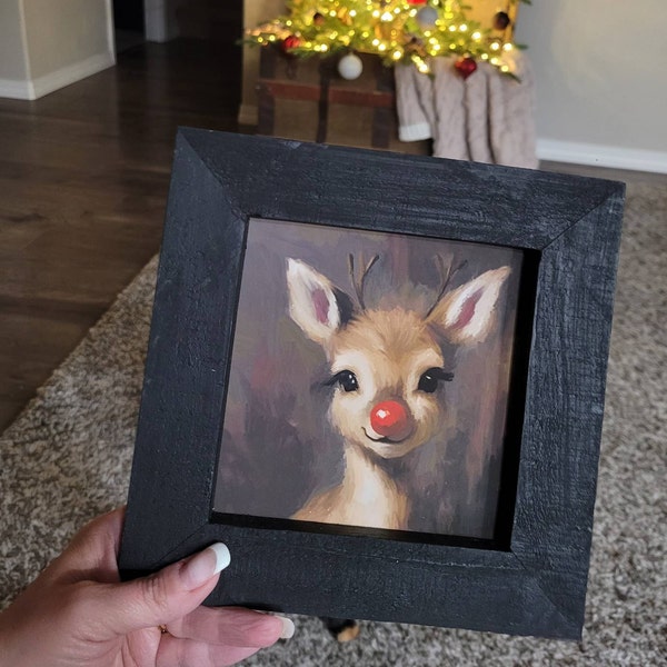 Rudolph [framed Print] Christmas Reindeer | Playful Christmas | Cute ...