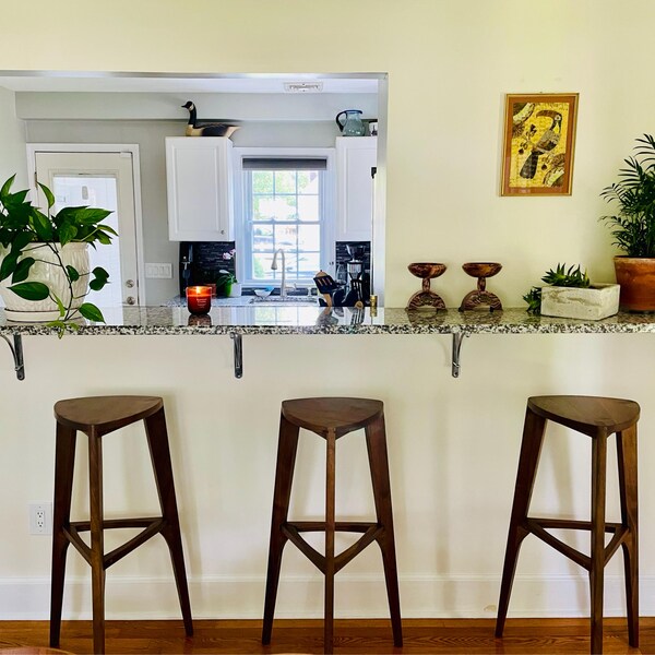 Acacia Stool Three-legged Bathroom Stool Chair Shower Stool Shower ...