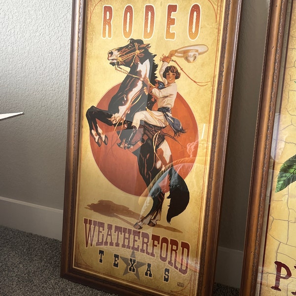 Rodeo Cowgirl Poster Frontier Days Prescott Arizona - Etsy