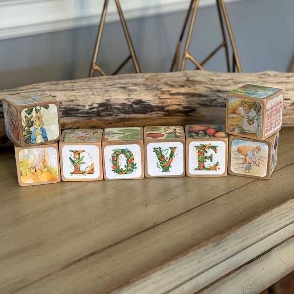 Beatrix Potter - Wood Blocks - Peter Rabbit - Nursery Room Decor ...