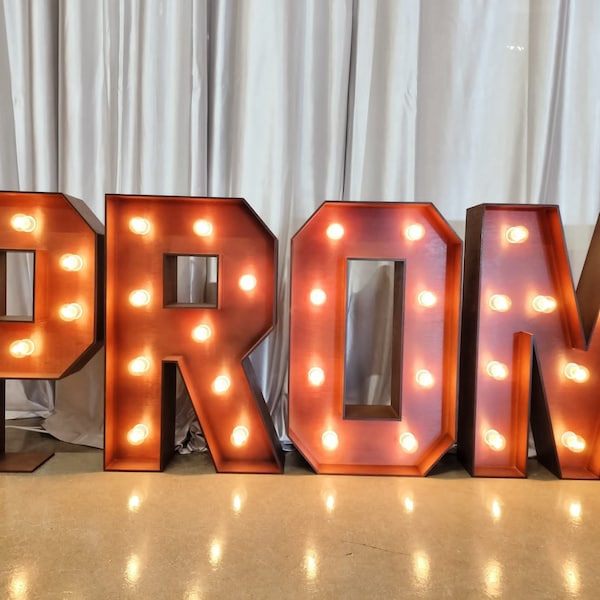 3ft 4 Ft Light up Marquee Letters Large Giant Wedding Initials Lights ...