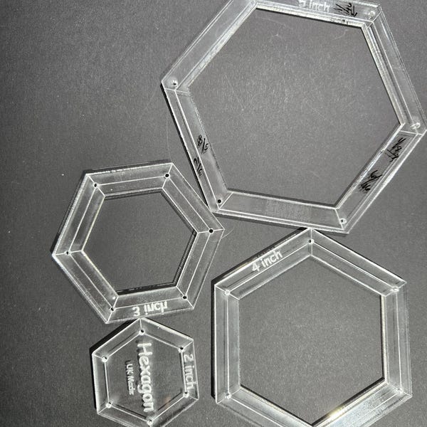 Pentagon, Pentangle Quilting Template Set, Stencil, Quilt Making ...