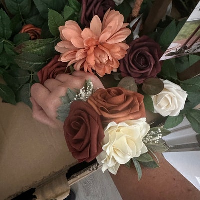 Terracotta, Rust, and Cream Wrist Corsage for Mom or Grandma, Mom ...