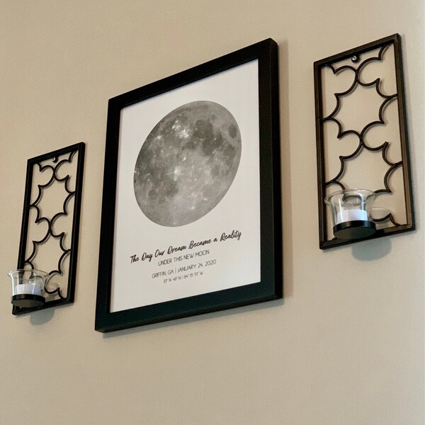 Custom Moon Print, Custom Anniversary Print, Personalized Moon Phase ...