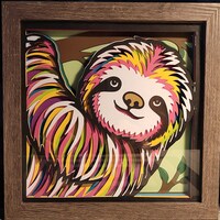 Sloth 3D Layered SVG for Cardstock/ Colorful Sloth Multilayer Cardstock ...