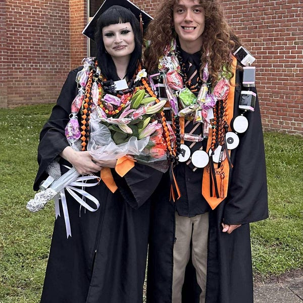 Open Colorblock Lei, Grad Lei, Satin Braided Lei, Ribbon Lei ...