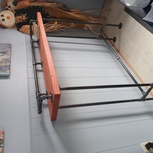 Industrial Bar Table, Farmhouse Breakfast Table With Drink Rail, Rustic ...