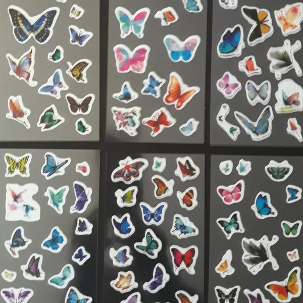 6 Sheets Butterfly Stickers Butterfly Theme Big Butterfly Small ...