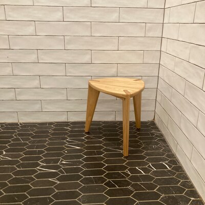 Acacia Stool Three-legged Bathroom Stool Chair Shower Stool Shower ...