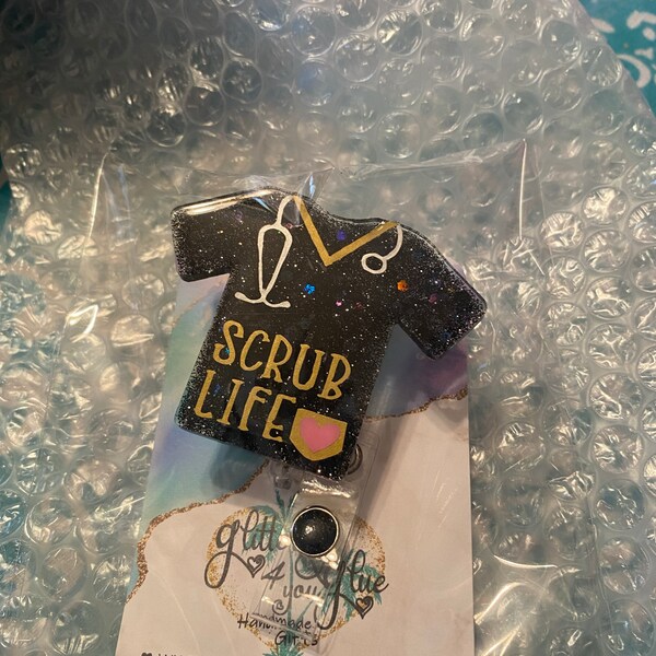 Scrub Life Badge Reel, Nurse Life, Interchangeable Retractable Custom ...