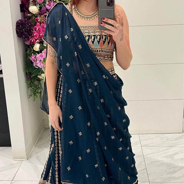 Infuse Your Wardrobe With Grace of Chinon Jacket Lehenga Choli | Ready ...