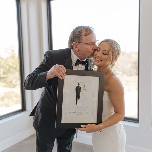 Personalized Bride and Dad Portrait Art PRINT | Father of the Bride ...