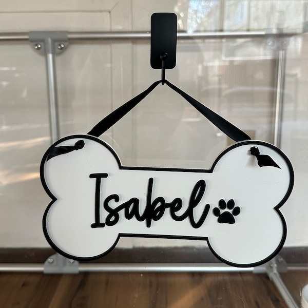 Custom Crate Sign - Dog Name Sign - Dog Decor - Kennel Sign - Leash ...