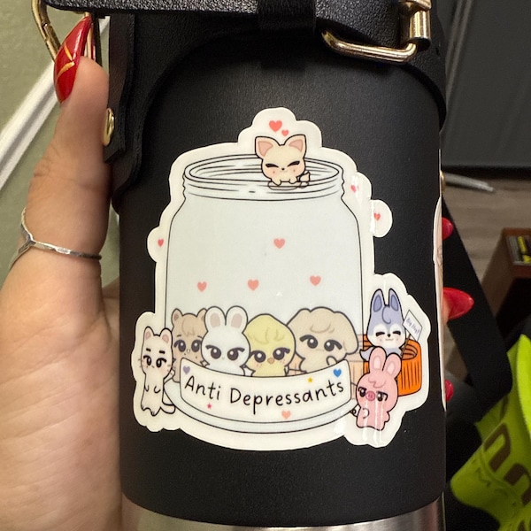 Skzoo Wolf Chan Free Hugs! Stray Kids Sticker Kpop Matte Vinyl and Laminated Vinyl Die Cut With ...