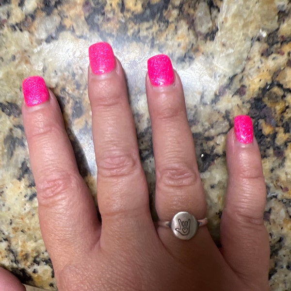 I Love You Ring, Love Sign Language Ring, Hand Gesture Ring, Sterling ...