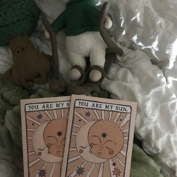 Sun, Moon and Stars Valentine's Day Card or Anniversary Card for Tarot ...