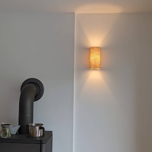 Wall Lamp Made of Naturaloak Wood and Authentic Egyptian Papyrus With ...