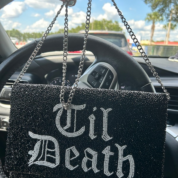 Gothic Bride Clutch Bag, Gothic Clutch Bag for Bride, Black Bridal ...