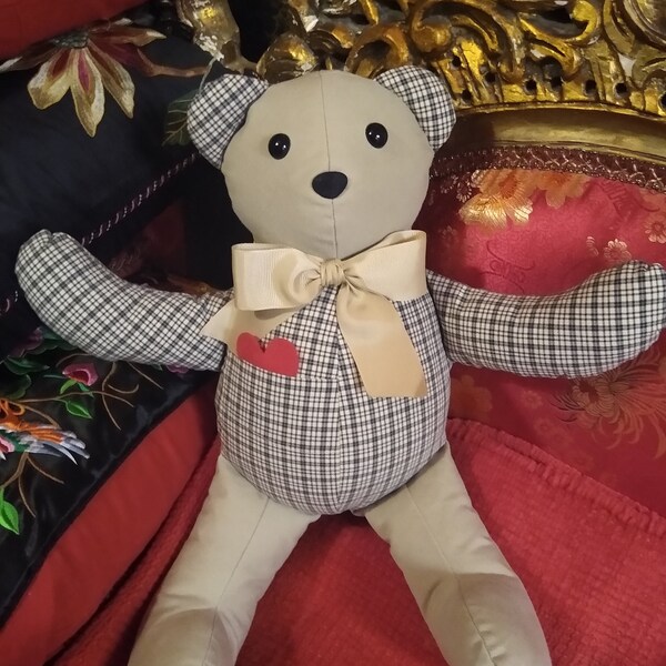 Memory BEAR - Handmade Keepsake Animal - Made From Love One's Clothing ...