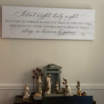 Christmas Sign, Silent Night Sign, Religious Christmas Decor - Etsy