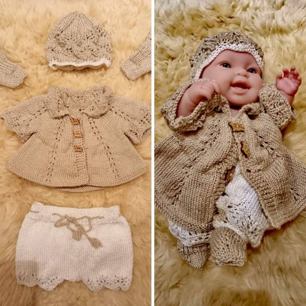 A "fig" Romper Knitting Pattern for Reborn Doll 16-22" or 0-3 Month Old ...
