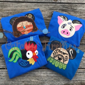 Character Inspired Mouse Moana Maui Hawaiian Prince Embroidery Applique ...