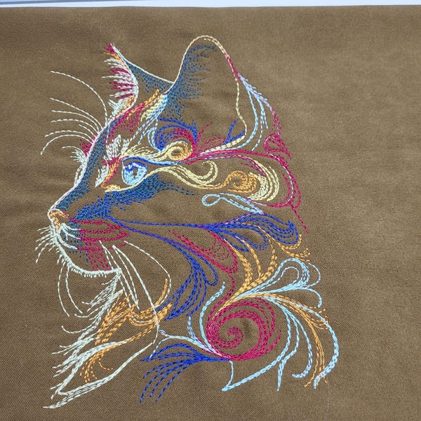 Cat Machine Embroidery Design Fluffy Cat 7 Sizes to Download Fit 5x7 ...