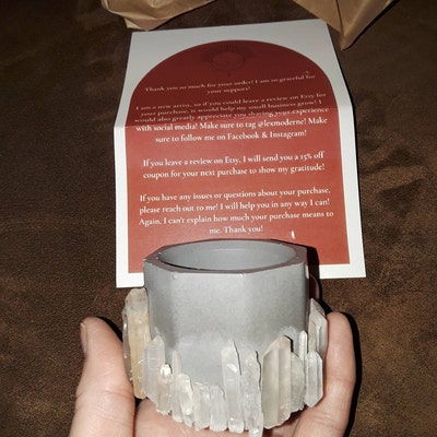 Crystal Point Cement Planter/ Mini Hexagonal Pot/ Crystal Healing ...