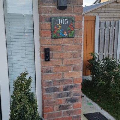Rustic Door Number Sign, Robin Slate Door Sign, Door Number Plaque ...
