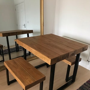 Hand-crafted Square Oak Sleeper Coffee Table With Pedestal - Etsy UK