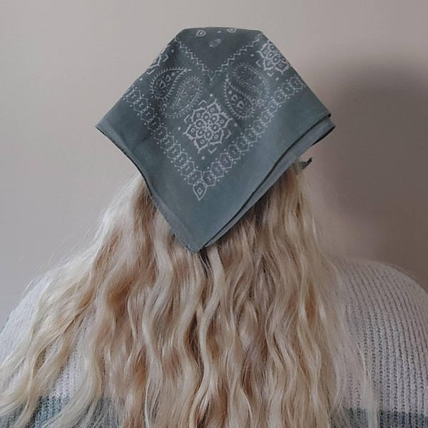 Evil Eye Satin Bandana - Mystical Blue Eye and Floral Pattern Scarf ...