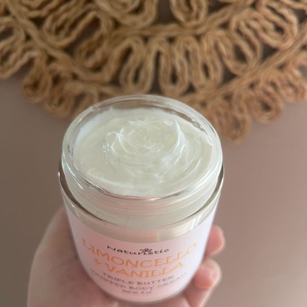 SANDALWOOD VANILLA Triple Butter Whipped Body Cream, Essential Oils ...