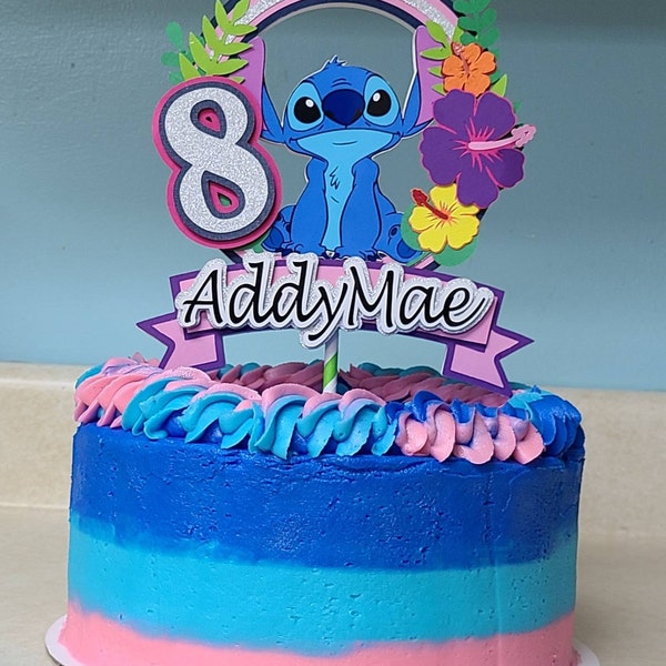 Beautiful Stitch and Angel Cake Toppers, Cute Angel Cake Topper, Lilo ...