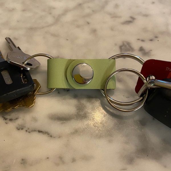 Bright Colors - Key Keeper Ring - Leather Key Chain Snap - Holds Over 3 ...