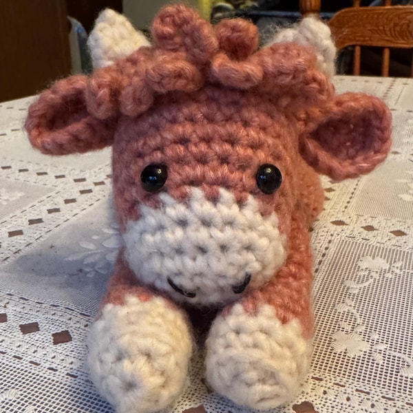 Crochet Highland Cow Snuggler Pattern, Highland Cow Lovey Crochet ...