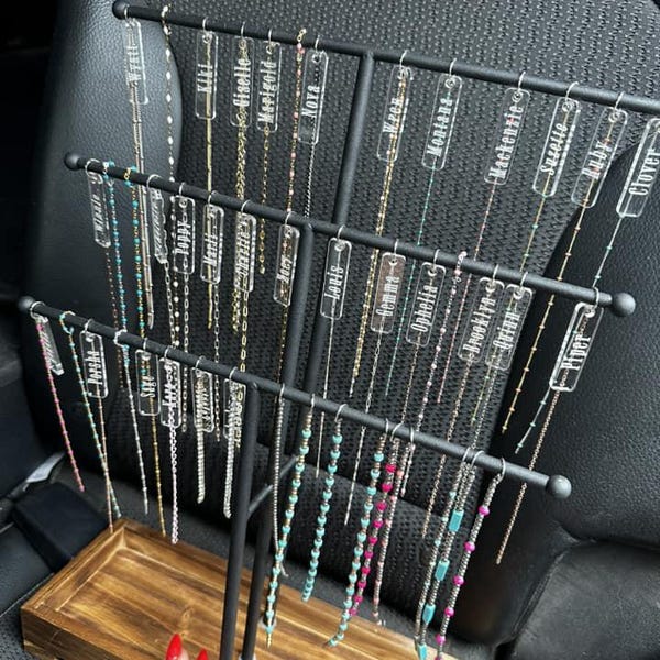 Acrylic Jewelry Tags Personalized Custom Names Permanent Jewelry Chain ...