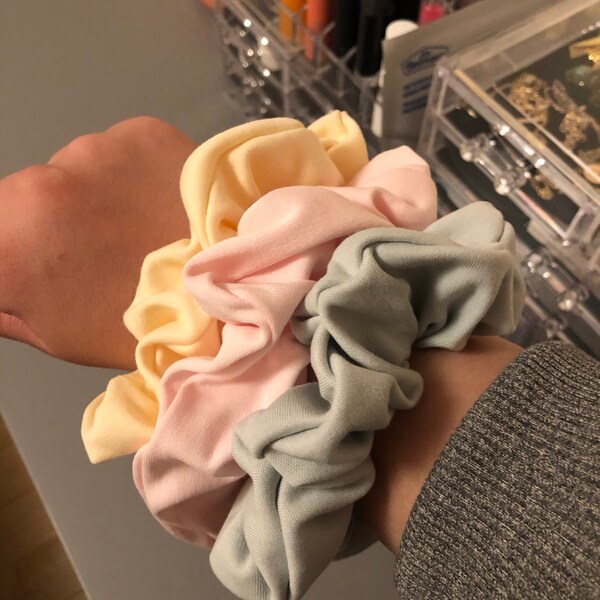 Organic Cotton Knit Pastel Scrunchies. - Etsy