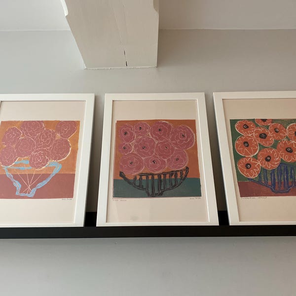 Tree - Fog - Landscape - Countryside - Art Print -coloured Lino Print ...