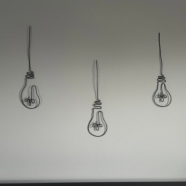 Lightbulb CUSTOM Wire Handwritten Wire Phrases Bespoke Wall Words Wall ...