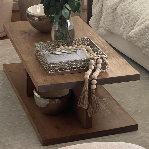 Rustic Cross Base 2-level Coffee Table - Etsy