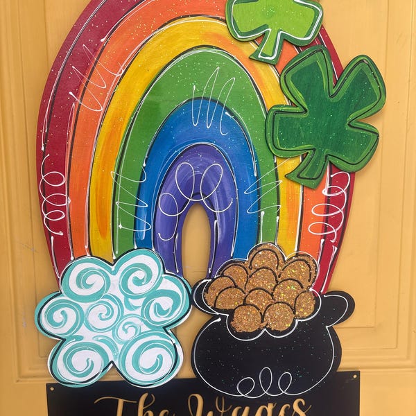 Personalized Door Hanger - Crest Door Decor - Coquette Door Sign ...