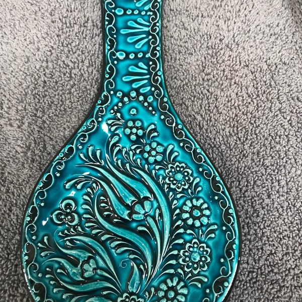 17 Color Turquoise Ceramic Spoon Rest, Handmade Pottery, Spoon, Kitchen ...