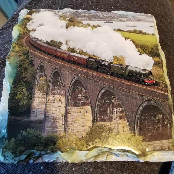 Slate Coaster - Steam Train, the Flying Scotsman - Etsy