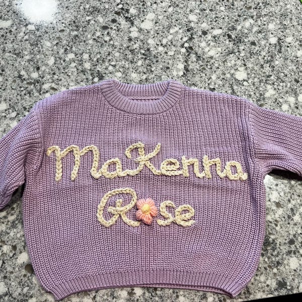 Custom Baby Name Sweater,personalized Knit Baby Sweater With Name,hand ...