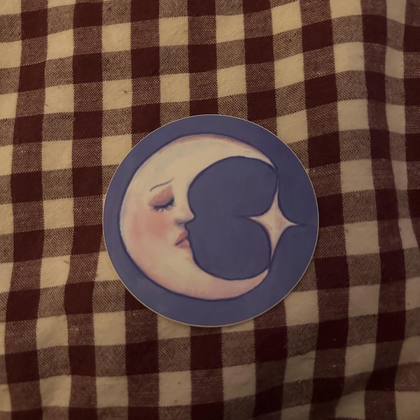 Moon Sticker | Whimsigoth Cottagecore Art Sticker, Journal Scrapbooking ...