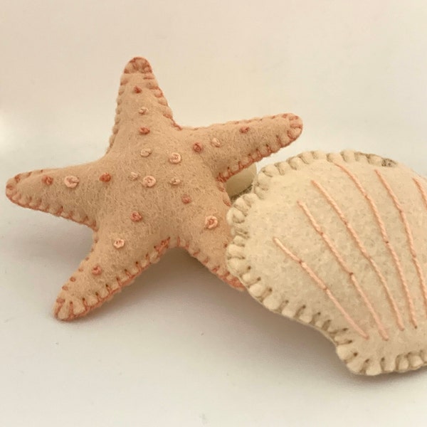 Seashells and Starfish Sewing Pattern, Felt Ornaments,pdf SVG Felt ...