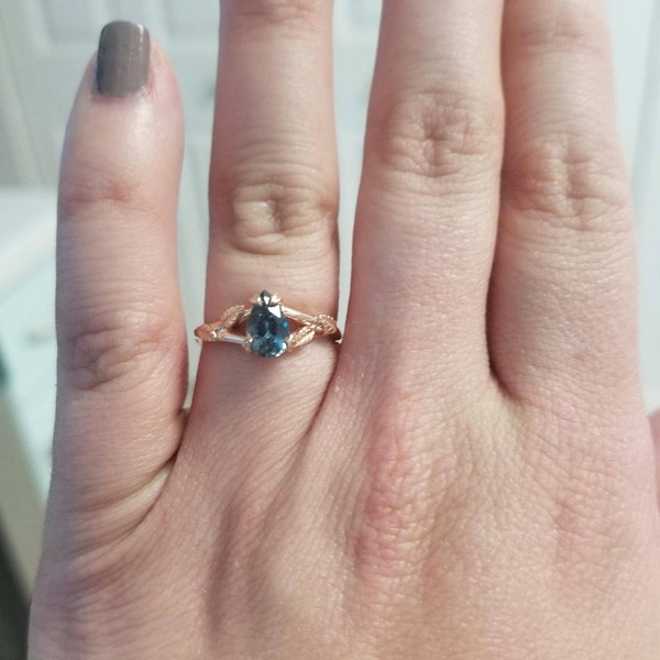 Montana Sapphire Ring Set,montana Sapphire Engagement Ring Set,cluster ...