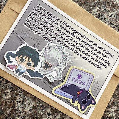 Cute JJK Yuta and Rika Sticker - Etsy